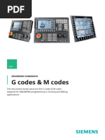 Sinumerik 808D G Codes and M Codes | PDF | Drilling | Equipment