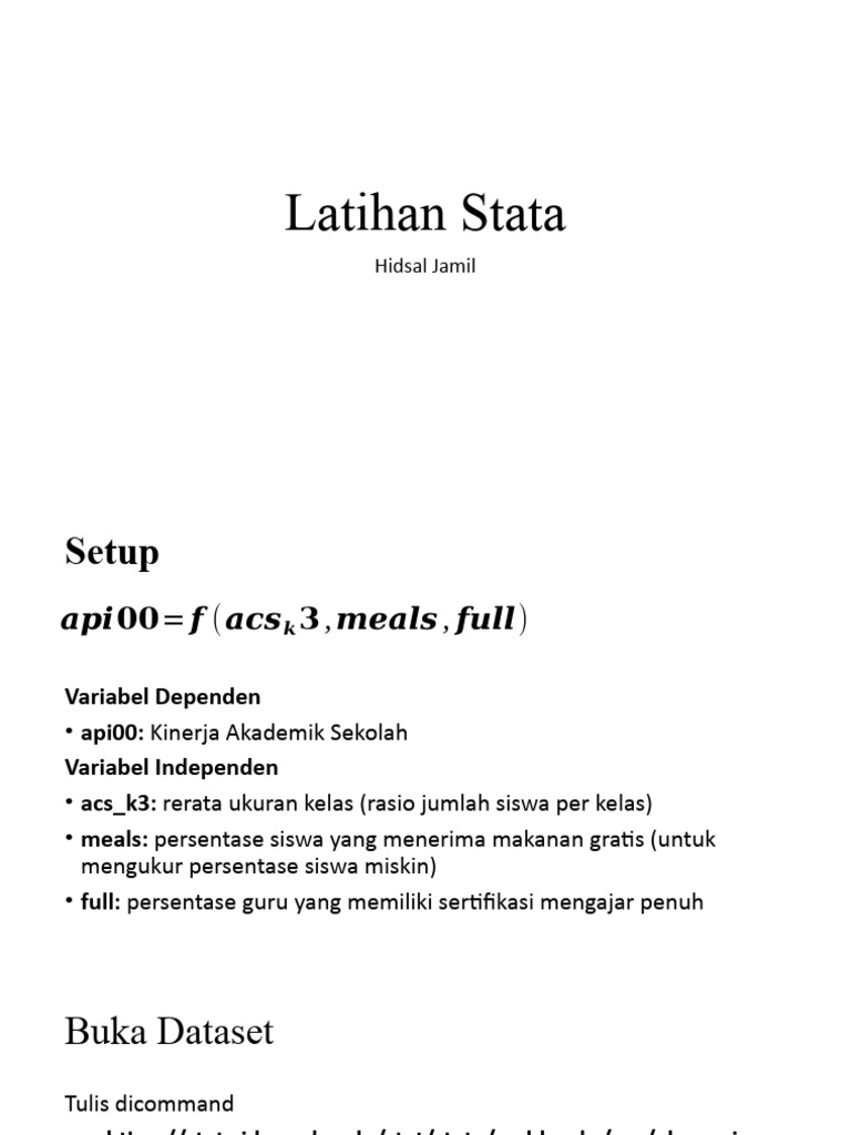 Latihan Stata 2024 | PDF | Errors And Residuals | Coefficient Of Determination