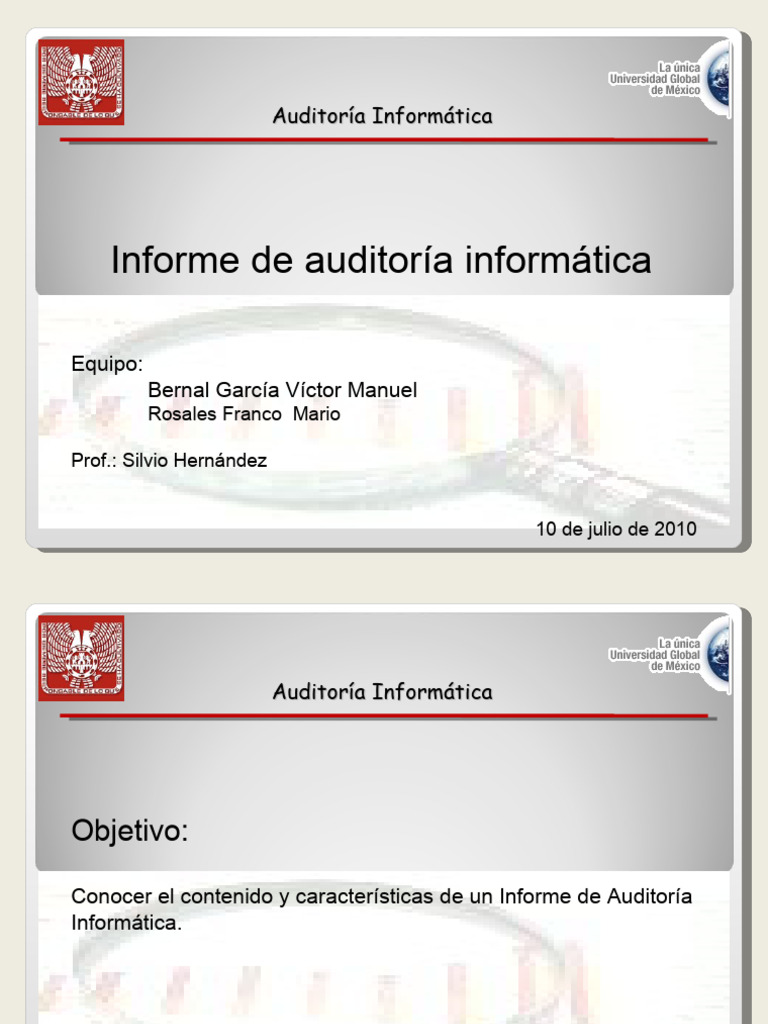 Informe de Auditoria Informatica | PDF | Auditoría | Informática