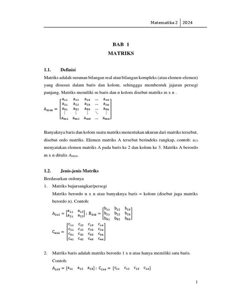 01 Matriks | PDF