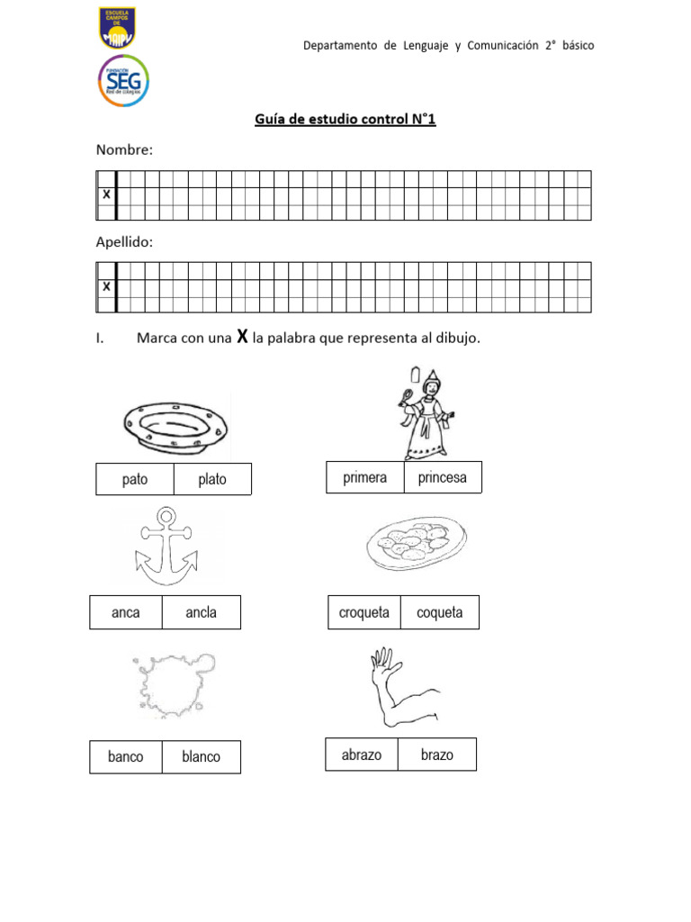GUIA REFUERZO 2° Control 1 | PDF