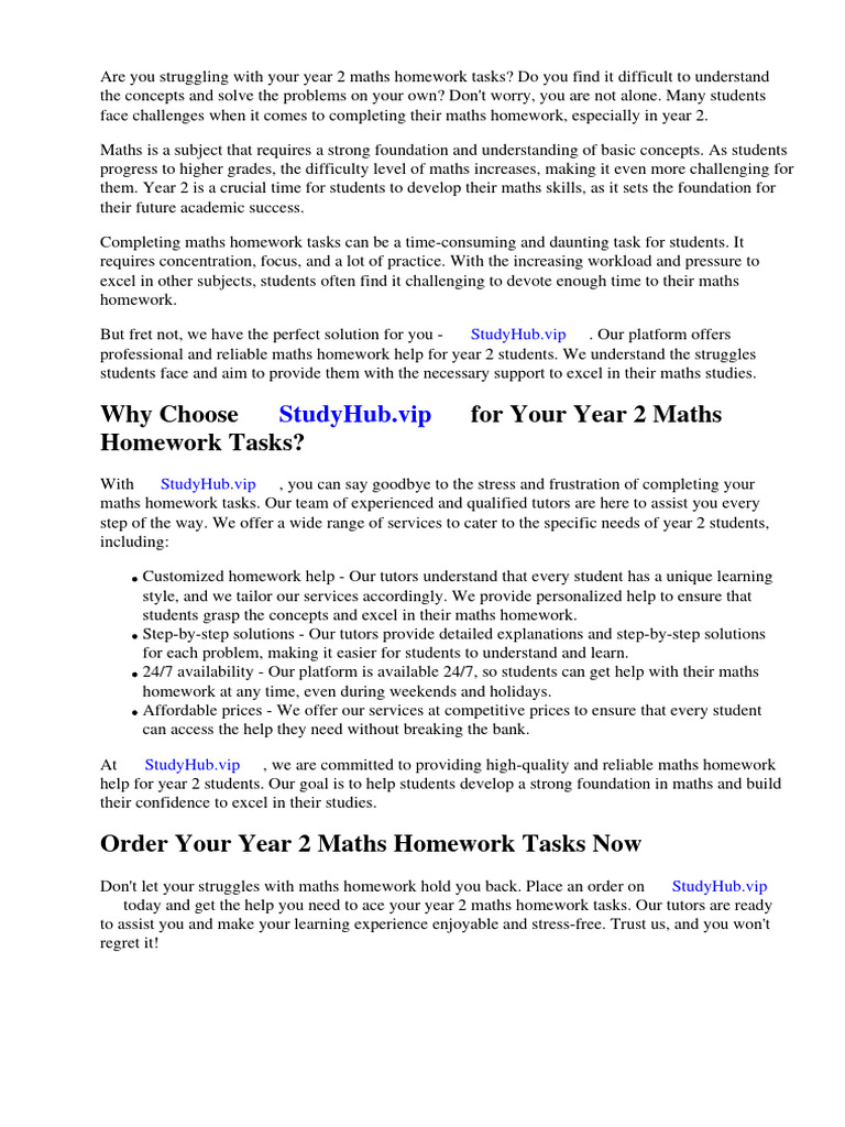 Year 2 Maths Homework Tasks | PDF | Worksheet | Mathematics