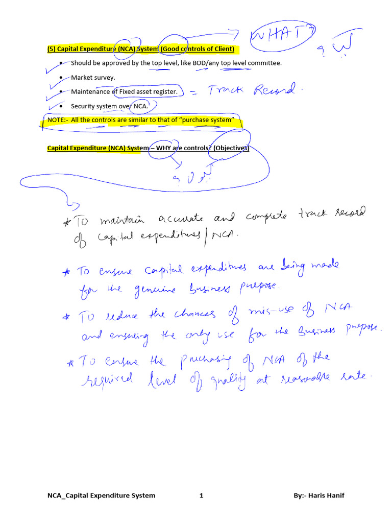 11) NCA - Capital Expenditure System | PDF | Audit | Internal Audit
