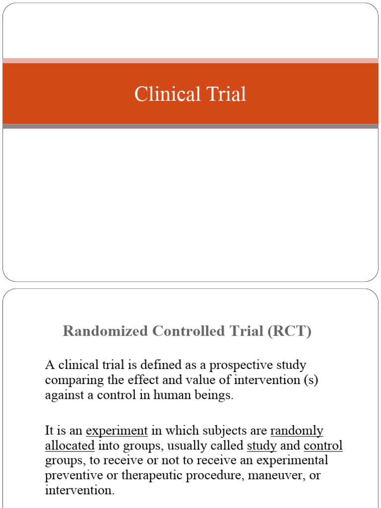 Clinical Trial Study Design | PDF | Randomized Controlled Trial ...