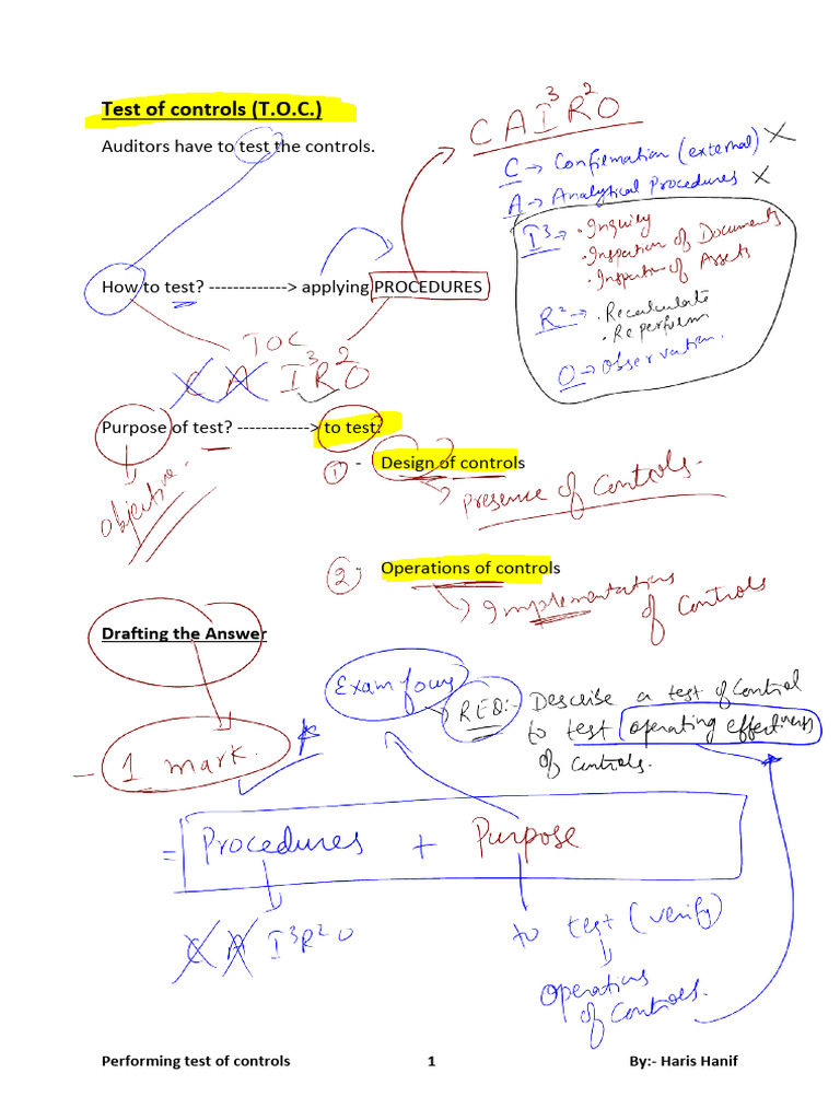 10) Performing Test of Controls | PDF