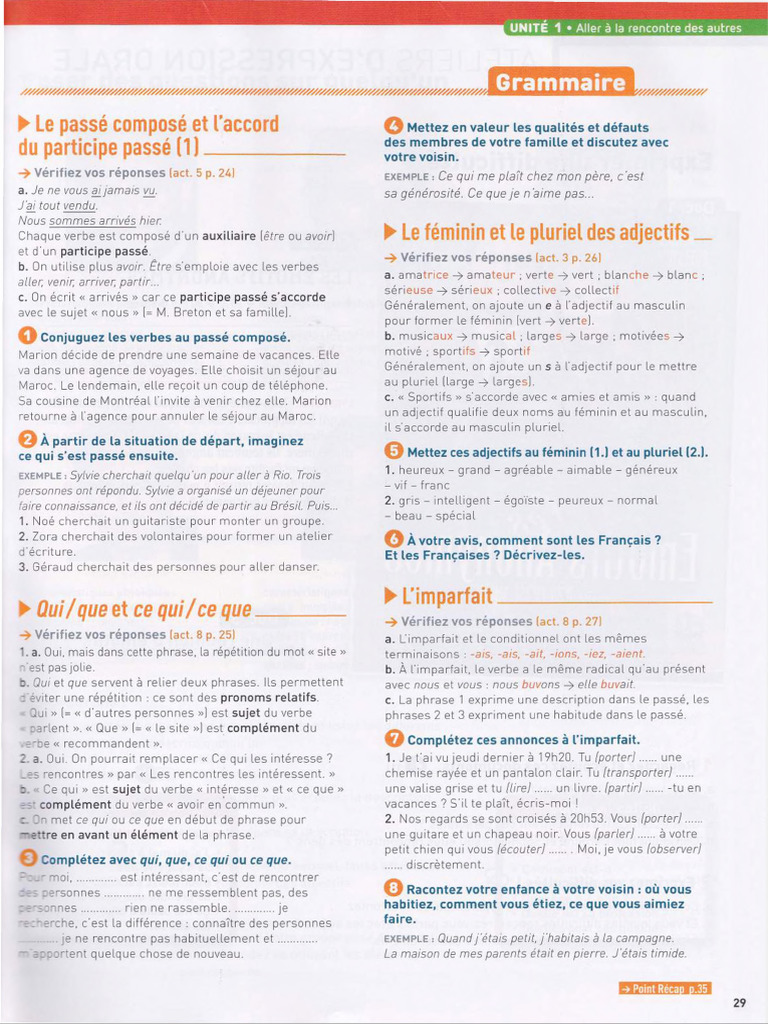 L'Imparfait II | PDF | Verbe | Nombre grammatical