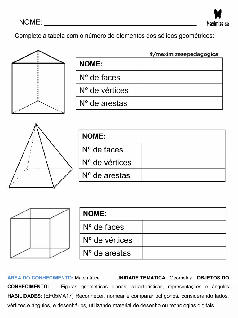 Sólidos Geométricos - 5 Ano | PDF