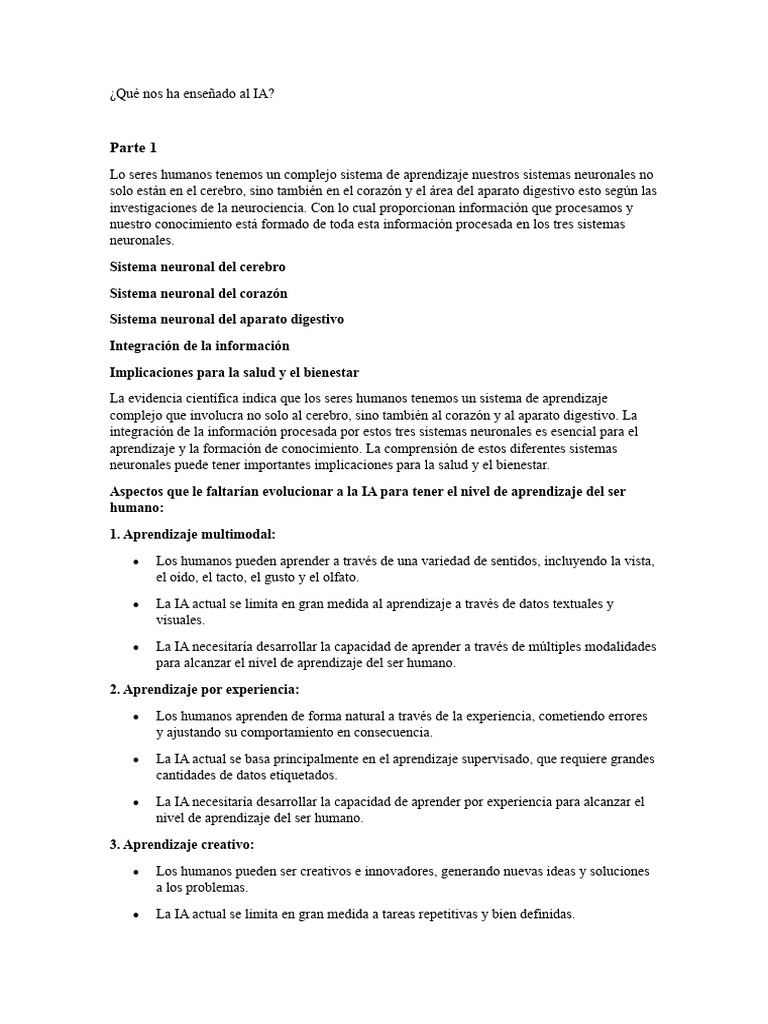 Enseñanzas en 3 Partes de La IA | Descargar gratis PDF | Inteligencia ...