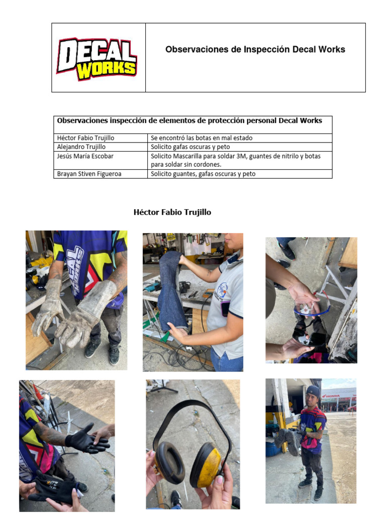 Inspeccion Epp | PDF