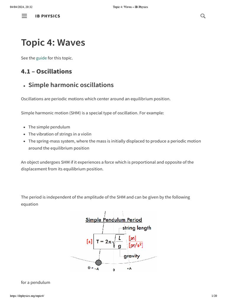 Topic 4 - Waves - IB Physics | PDF | Waves | Polarization (Waves)
