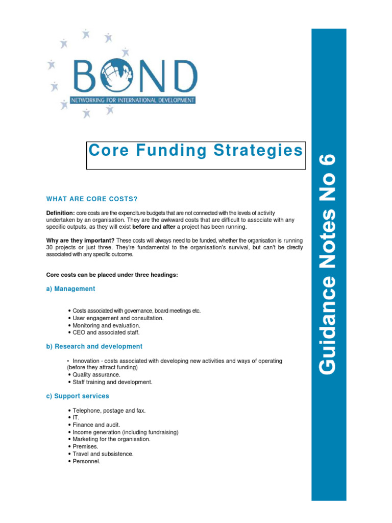 Core Funding Strategy | PDF | Non Governmental Organization | Fundraising