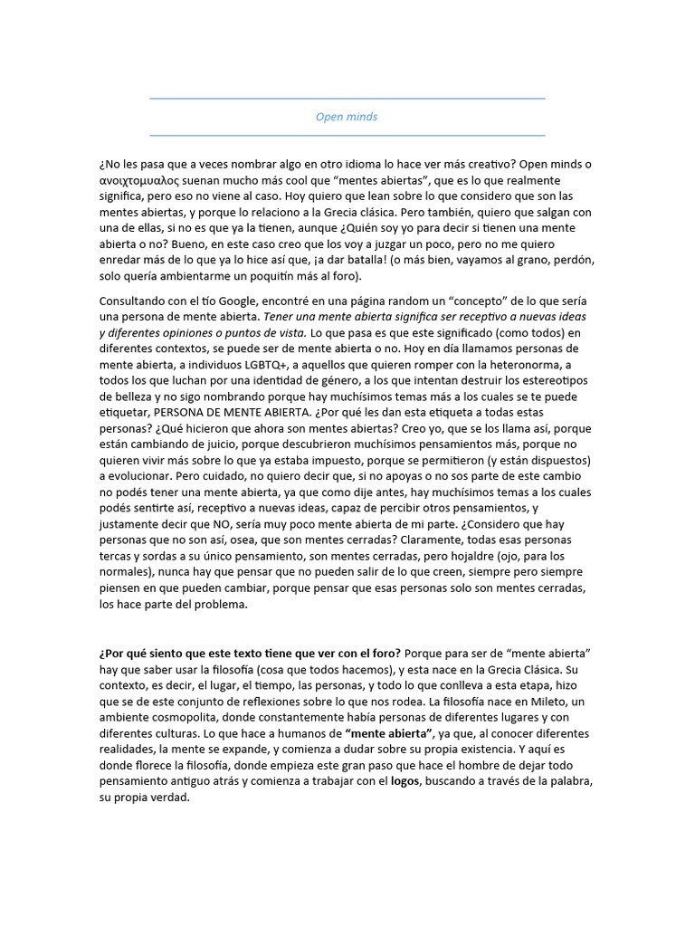 Open Minds PDF Mente Pensamiento