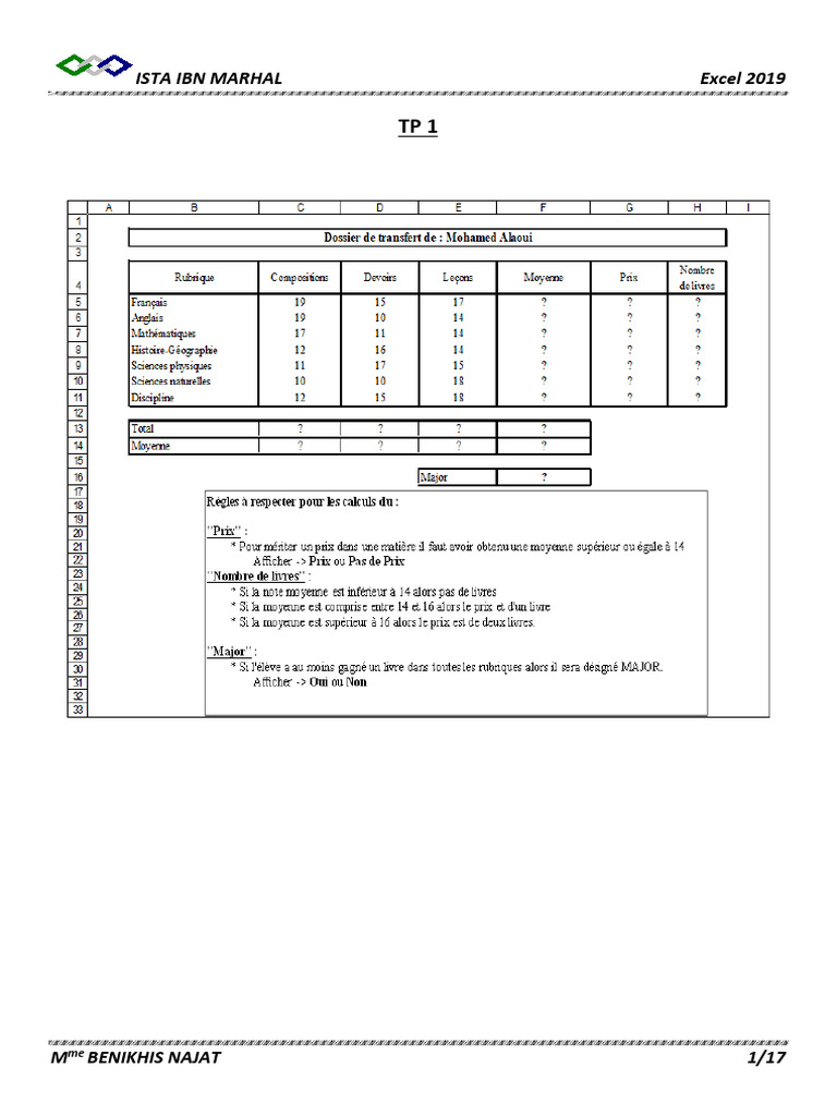 TPs Excel - 2019 - Av | PDF