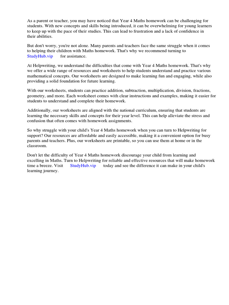 Maths Homework Worksheets Year 4 | Download Free PDF | Worksheet ...