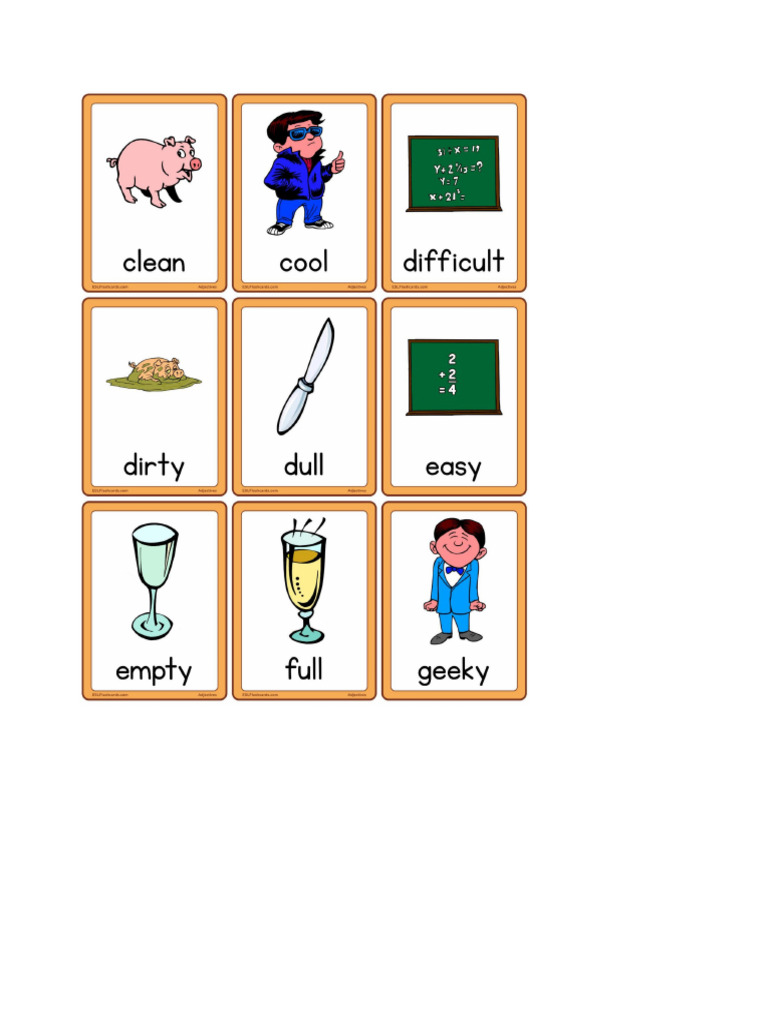Adjectives flashcards | PDF