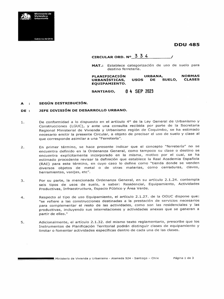 Oficio 334 DDU | PDF