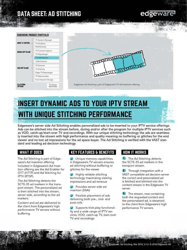 Iptv Ad Insertion Software Edgeware Datasheet | PDF | Streaming Media ...