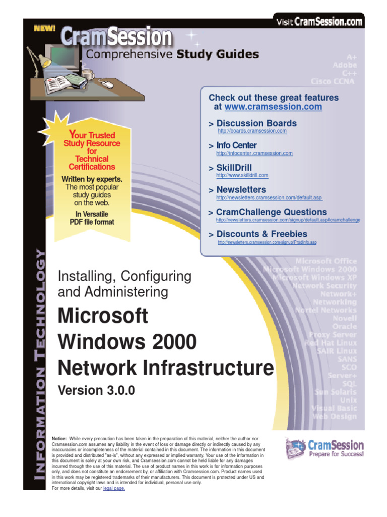 MSCE - Exam 70-216 Installing, Configuring and Administering Microsoft Windows 2000 Network ...