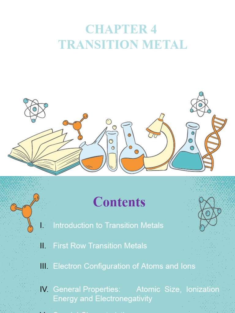 Chapter 4 Transition Metal | PDF | Electron Configuration | Transition ...