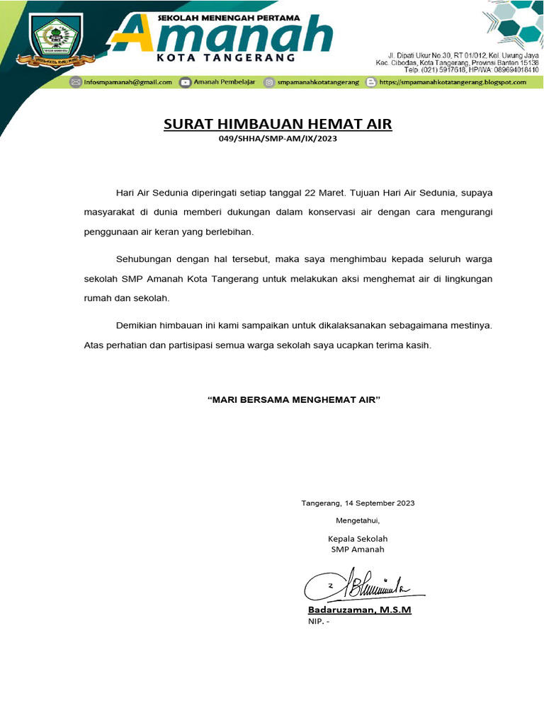 Himbauan Hemat Air | PDF