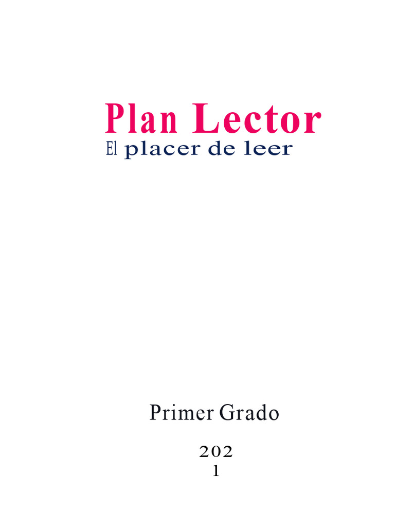 Plan Lector Primer Grado - Primaria | PDF