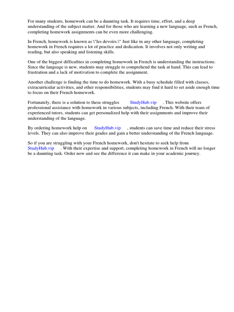 French Homework Help Guide | PDF | Homework | Learning