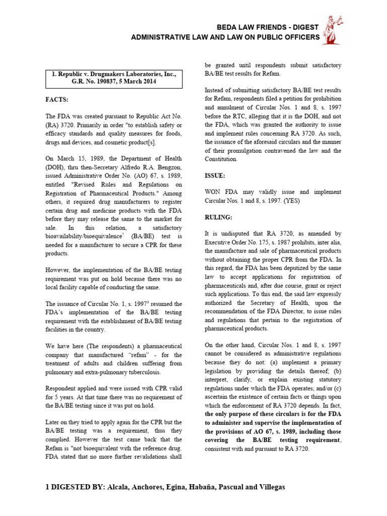 Mod 2 - Admin CD | PDF | Food And Drug Administration | Jurisdiction