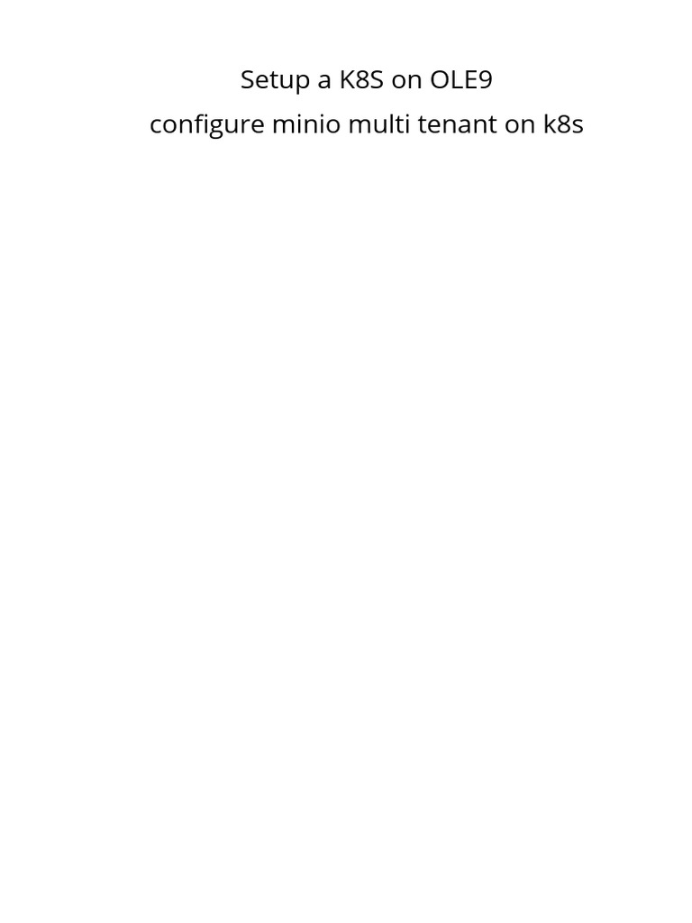 Install K8S Minio Operator | PDF Install K8S Minio Operator | PDF