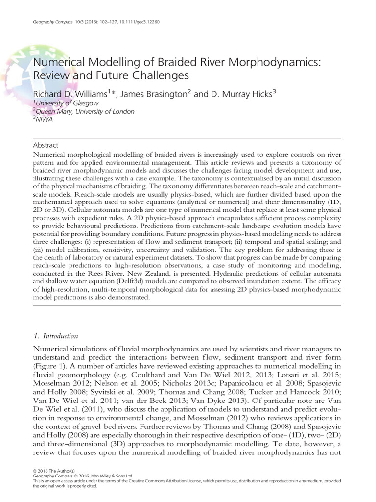 Numerical modelling of braided river morphodynamics | PDF | River ...