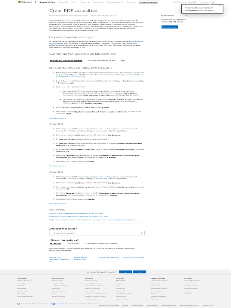 Crear PDF Accesibles | PDF | Microsoft | Microsoft Office Crear PDF Accesibles | PDF | Microsoft | Microsoft Office