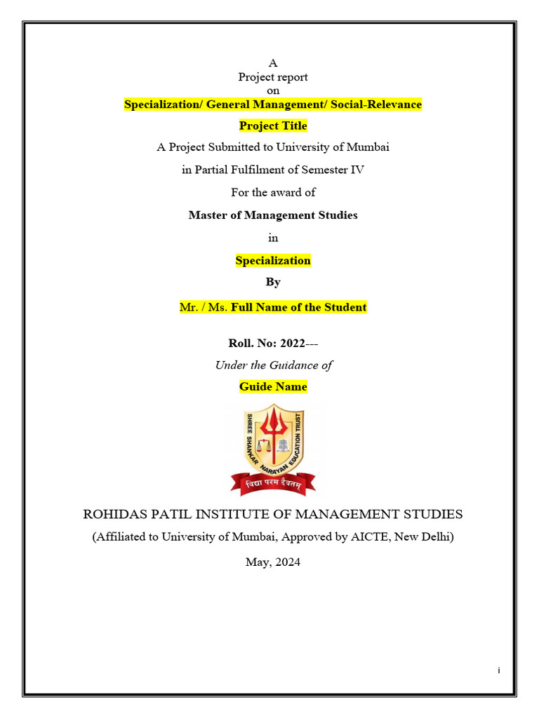 Sem-IV Final Project (Initial Pages) | PDF | Data | Thesis