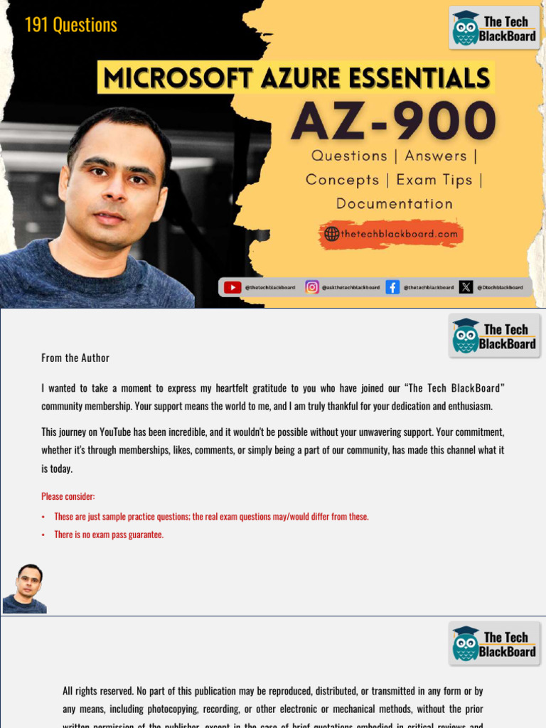 TheTechBlackBoard-AZ-900 - 191questions - Sample | PDF | Microsoft Azure | Cloud Computing