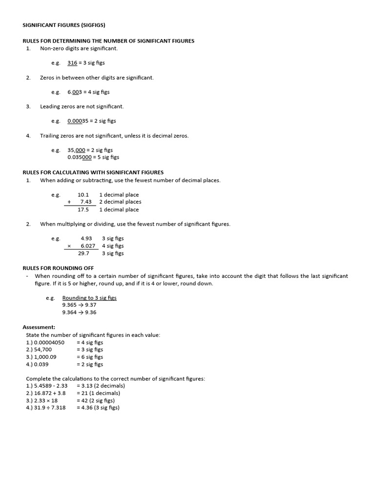 Significant Figures | PDF