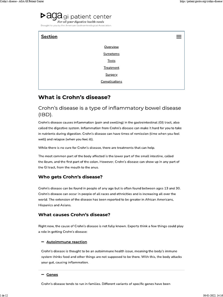 Crohn's Disease - AGA GI Patient Center | PDF