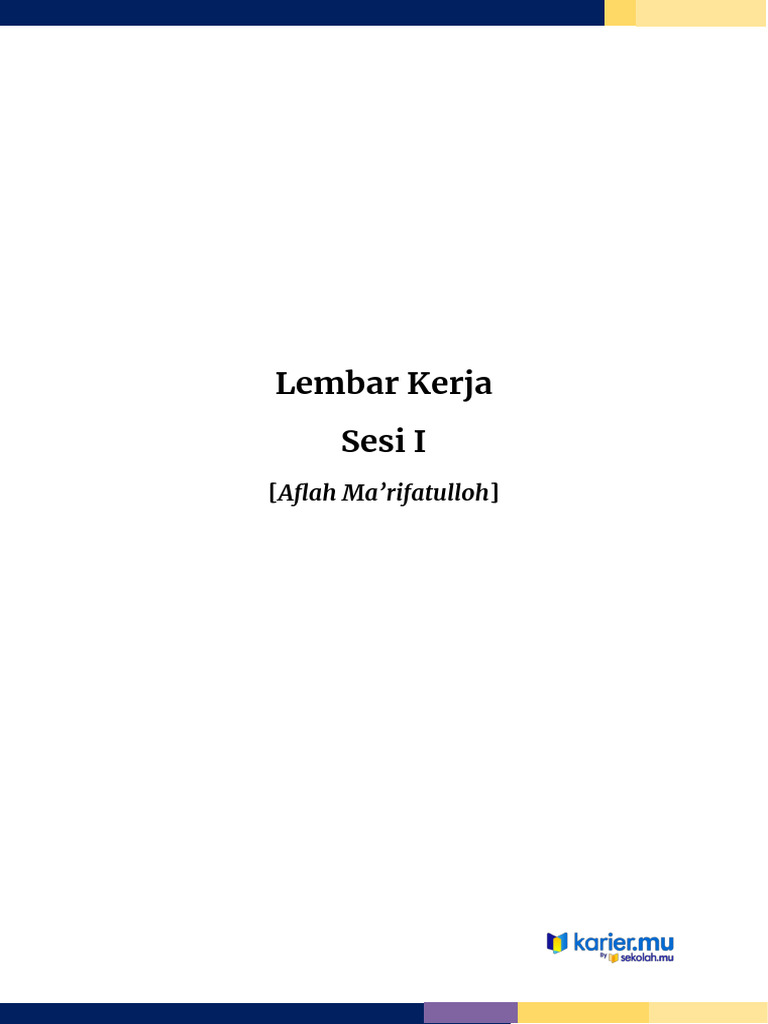 (Aflah Ma'rifatulloh) Sesi I - Lembar Kerja | PDF