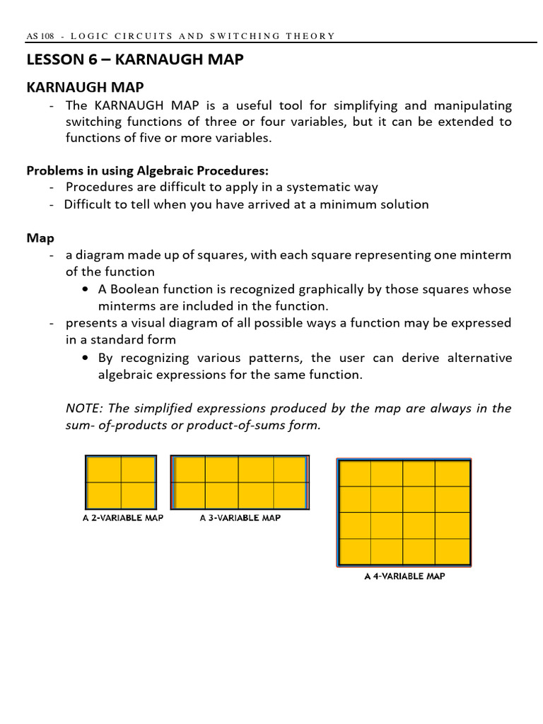 LESSON-6-Karnaugh-Map | PDF | Function (Mathematics) | Arithmetic