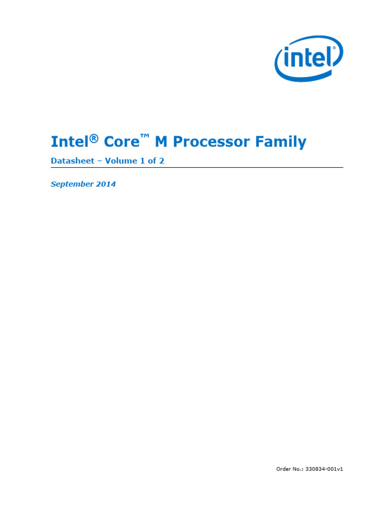 Core M Processor Family Datasheet Vol 1 | PDF | Computer Architecture ...
