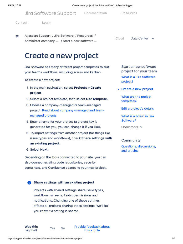 Create a New Project in Jira Software | PDF | Systems Engineering ...