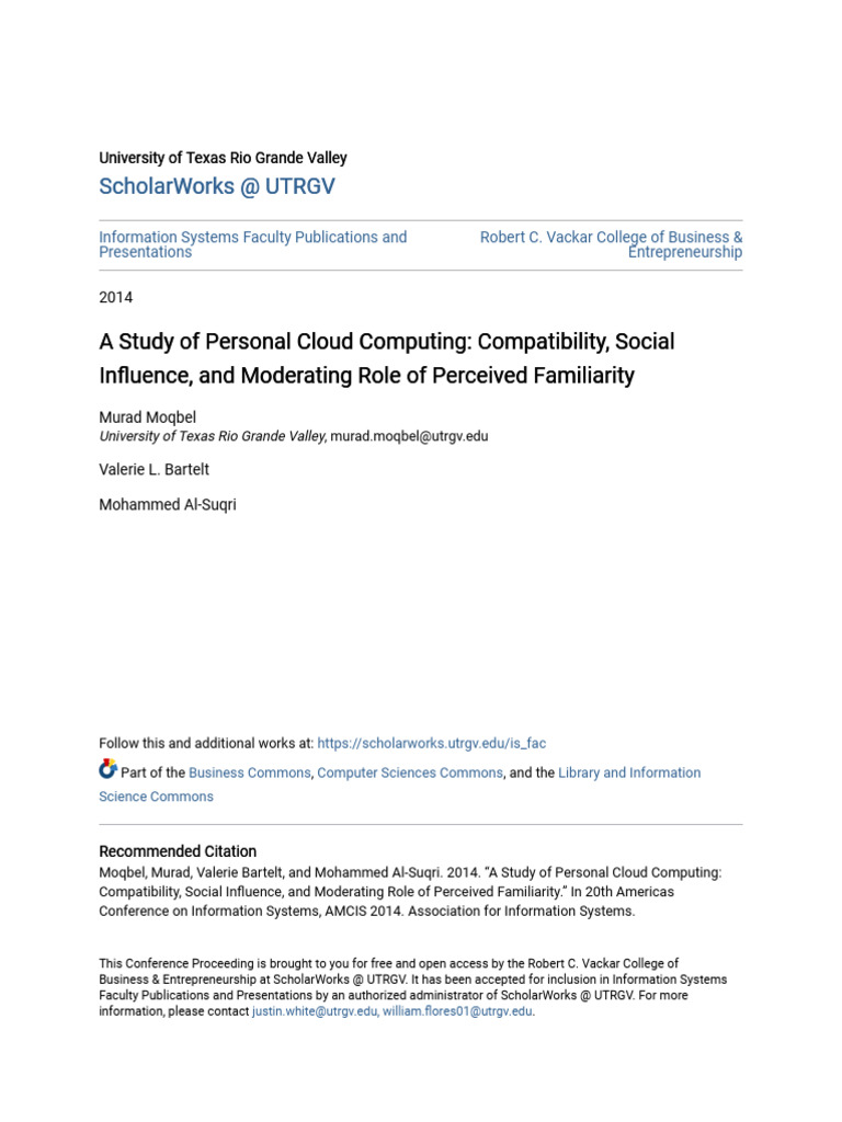 Personal Cloud Computing Study Insights | PDF | Attitude (Psychology ...