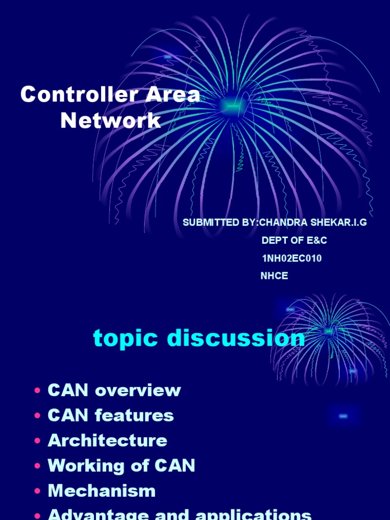 Controller Area Network: Submitted By:Chandra Shekar.I.G Dept of E&C ...