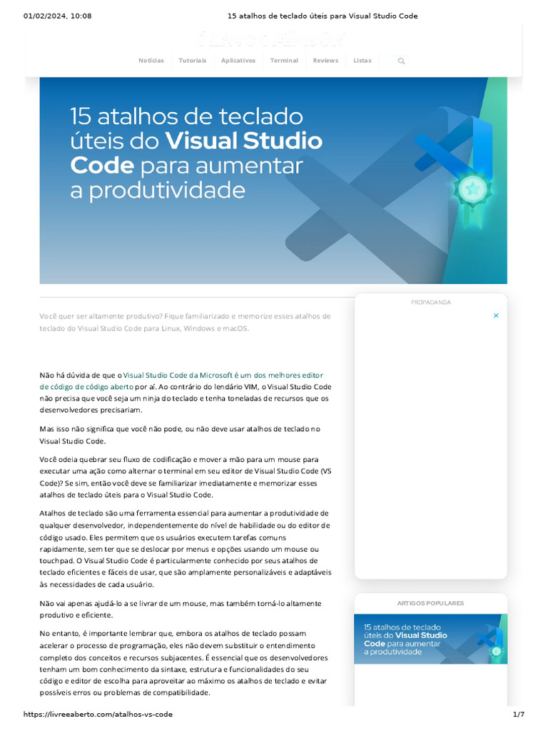 Atalhos Úteis do Teclado no VS Code | PDF | Botão Ctrl | Teclado de ...