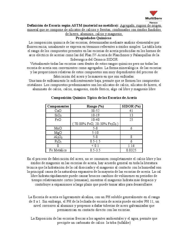 Definición de Escoria según ASTM | PDF