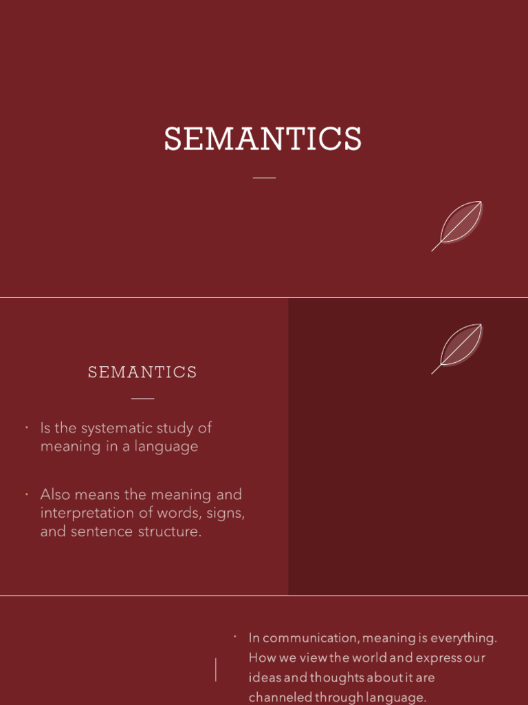 Understanding Semantics and Meaning | PDF