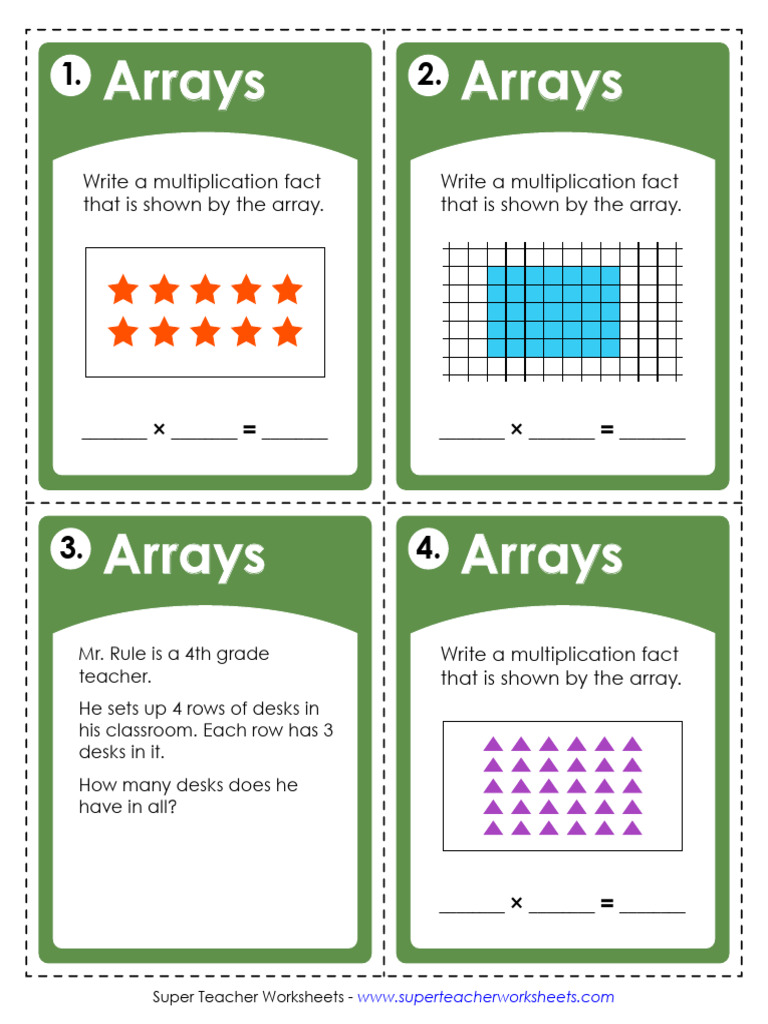 Arrays Task Cards Arrtc Pdf