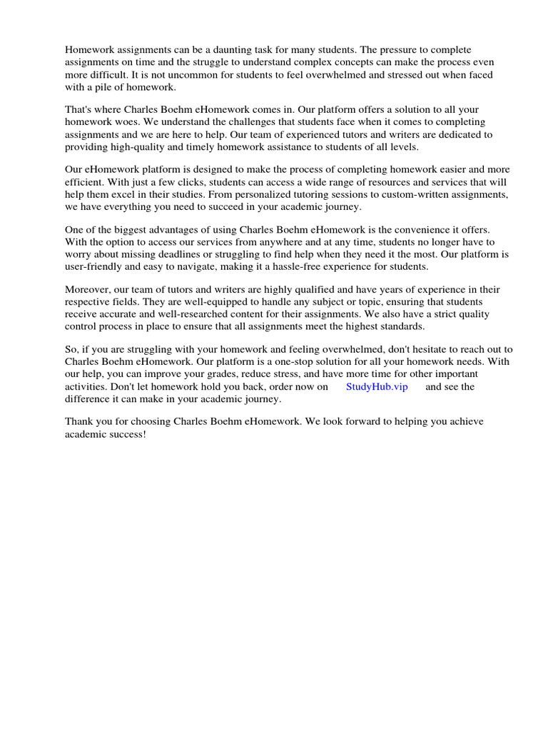 Charles Boehm Ehomework | PDF | Homework