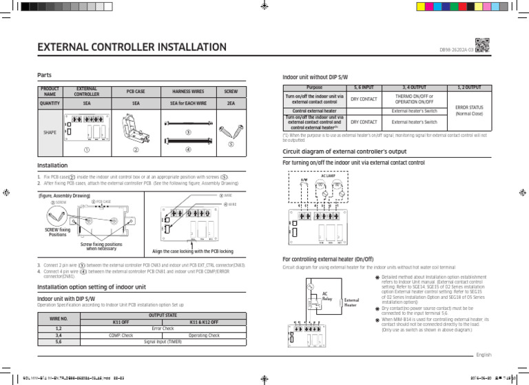 MIM-B14 - MIM-B14 - External Contact Control Installation Manual | PDF | Printed Circuit Board ...