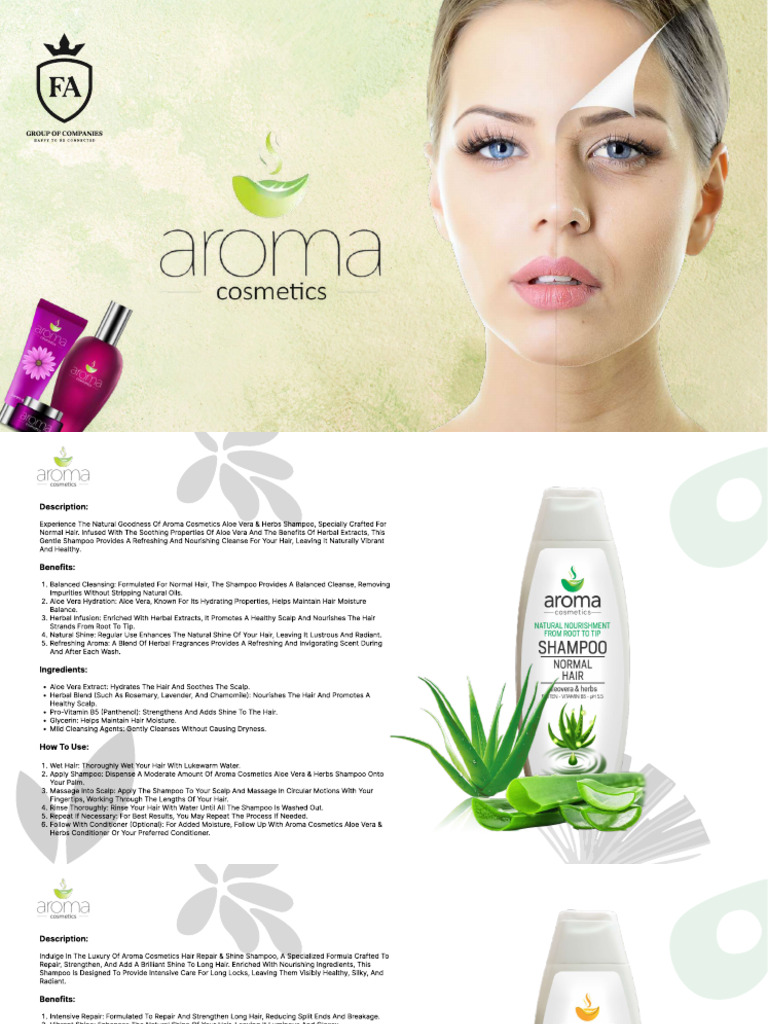 Aroma Products Catelog 2 - Compressed | PDF | Shampoo | Skin Care