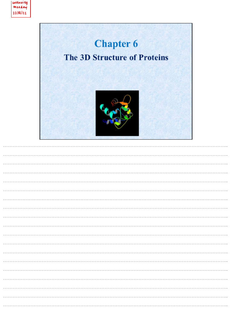 Chapter 6 (The 3D Structure of Proteins).pdf | PDF