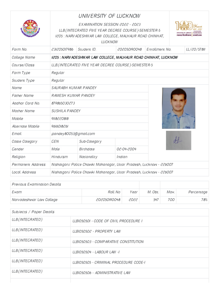 Lucknow University | PDF