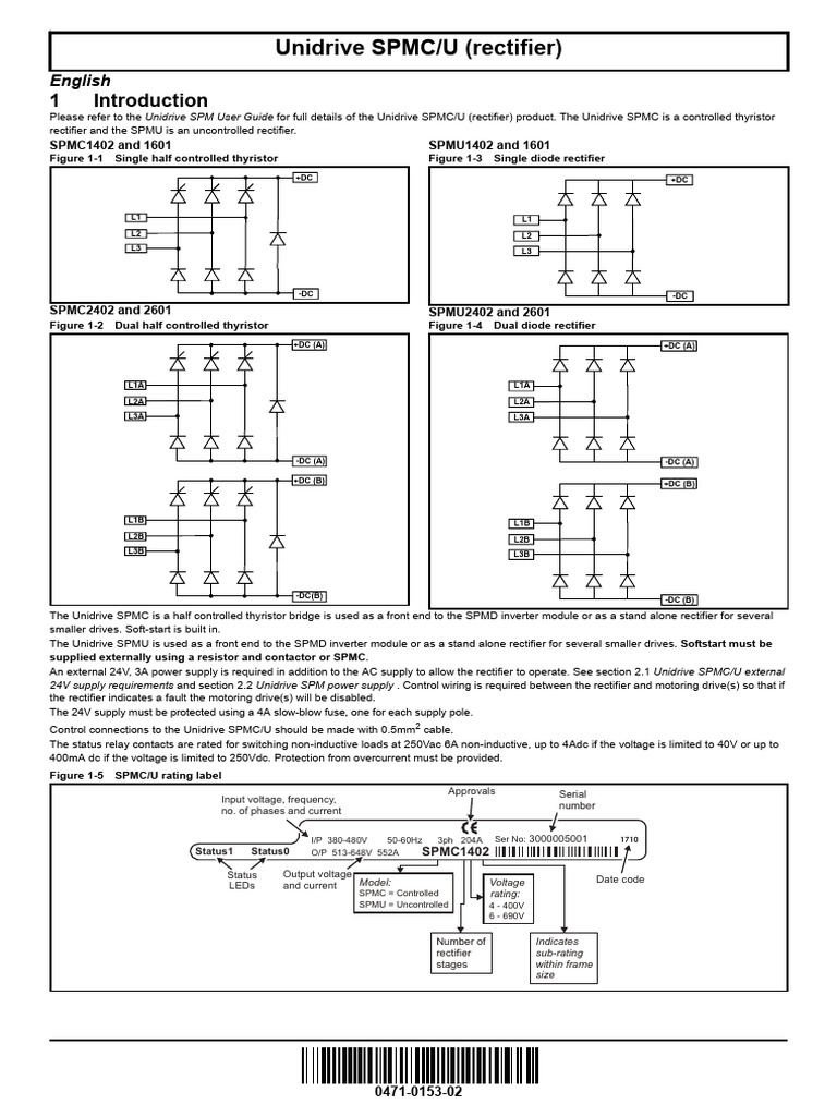 Uni SPMC - U Sheet Issue 2 (0471-0153-02) - Approved | PDF | Fuse (Electrical) | Rectifier